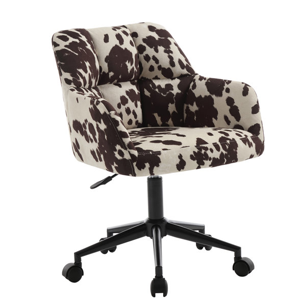 Union Rustic Comfy Linen Desk Chair Modern Computer Task Chair Swivel ...