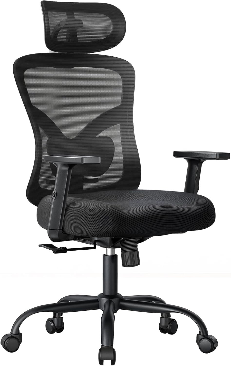 Inbox Zero Ergonomic Office Chair with Padded Lumbar Support, 2D ...