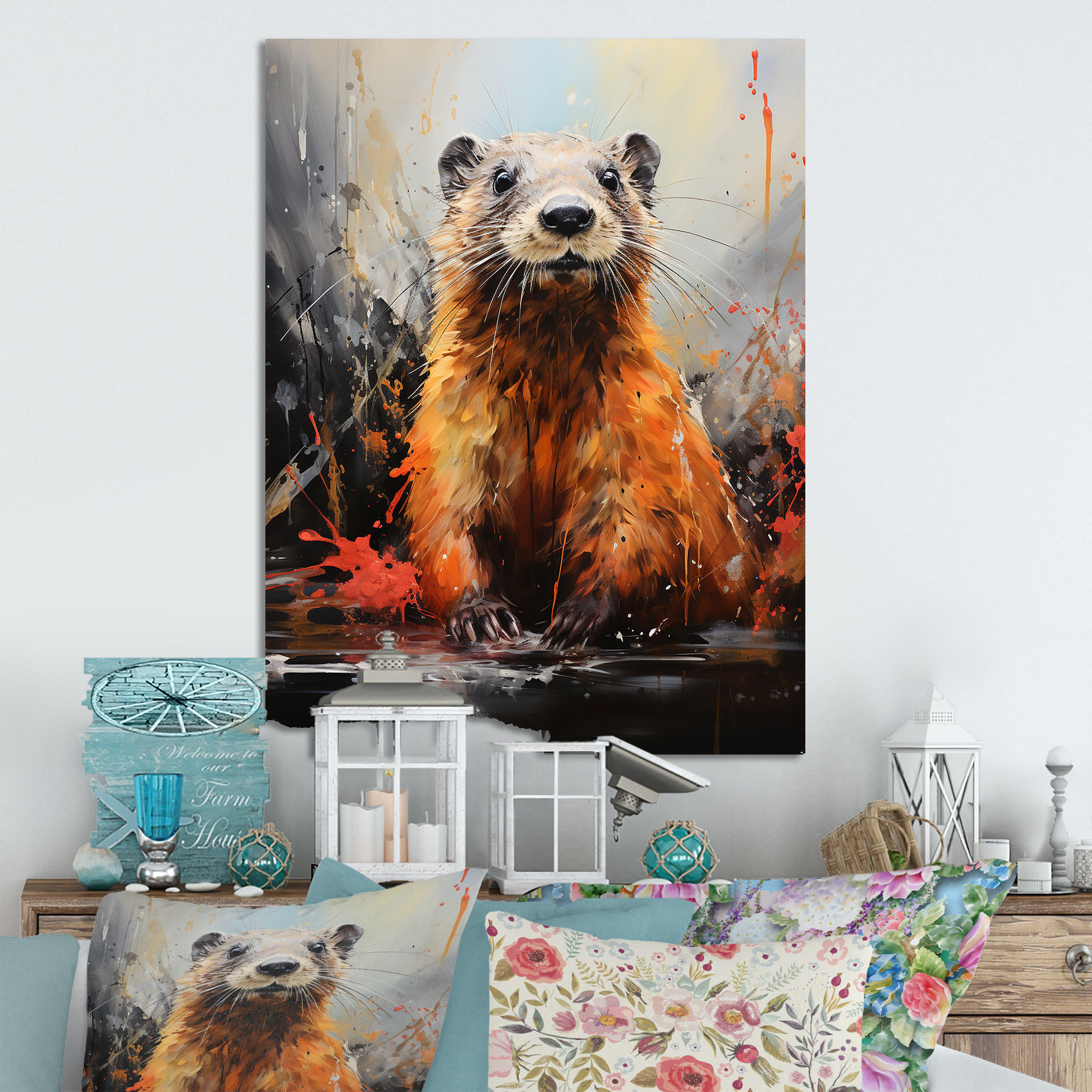 Millwood Pines Brown Dance Beaver II - Beaver Metal Wall Art | Wayfair