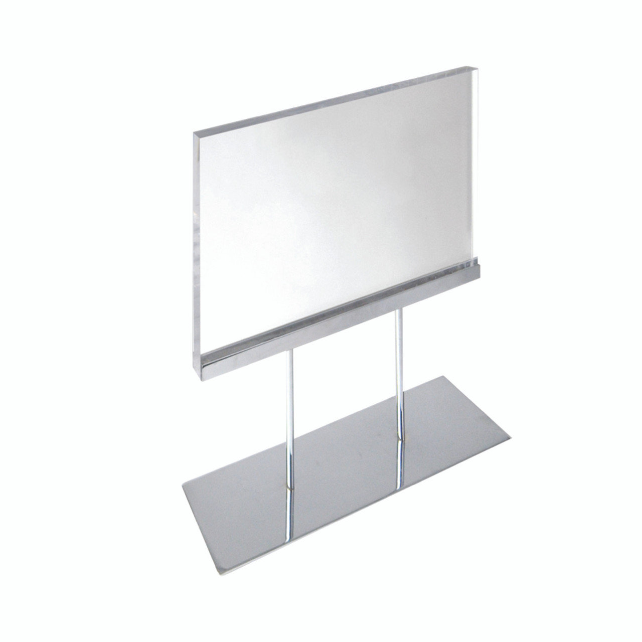 Azar Displays Medium Acrylic Block Sign Holder on Chrome Stand for ...