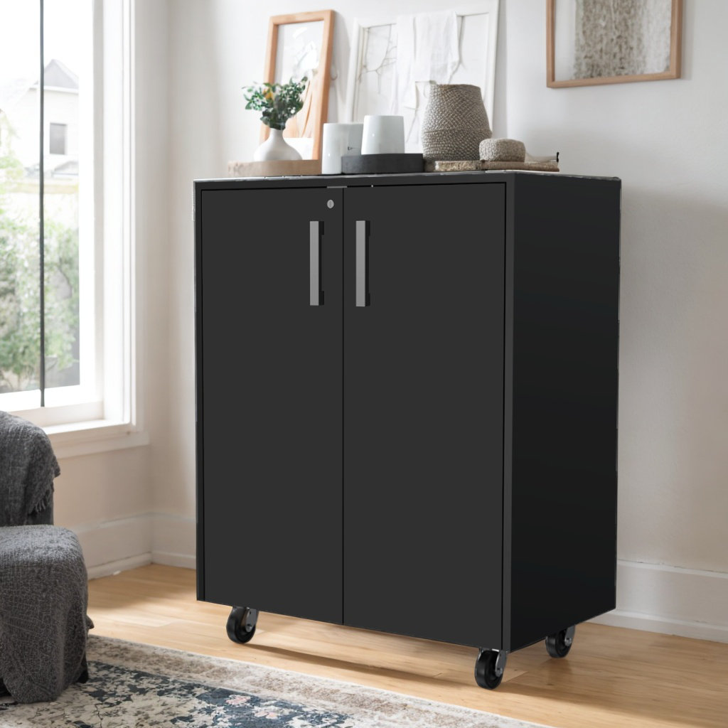 Latitude Run® Contemporary Storage Cabinet For Home Office Four Caster ...