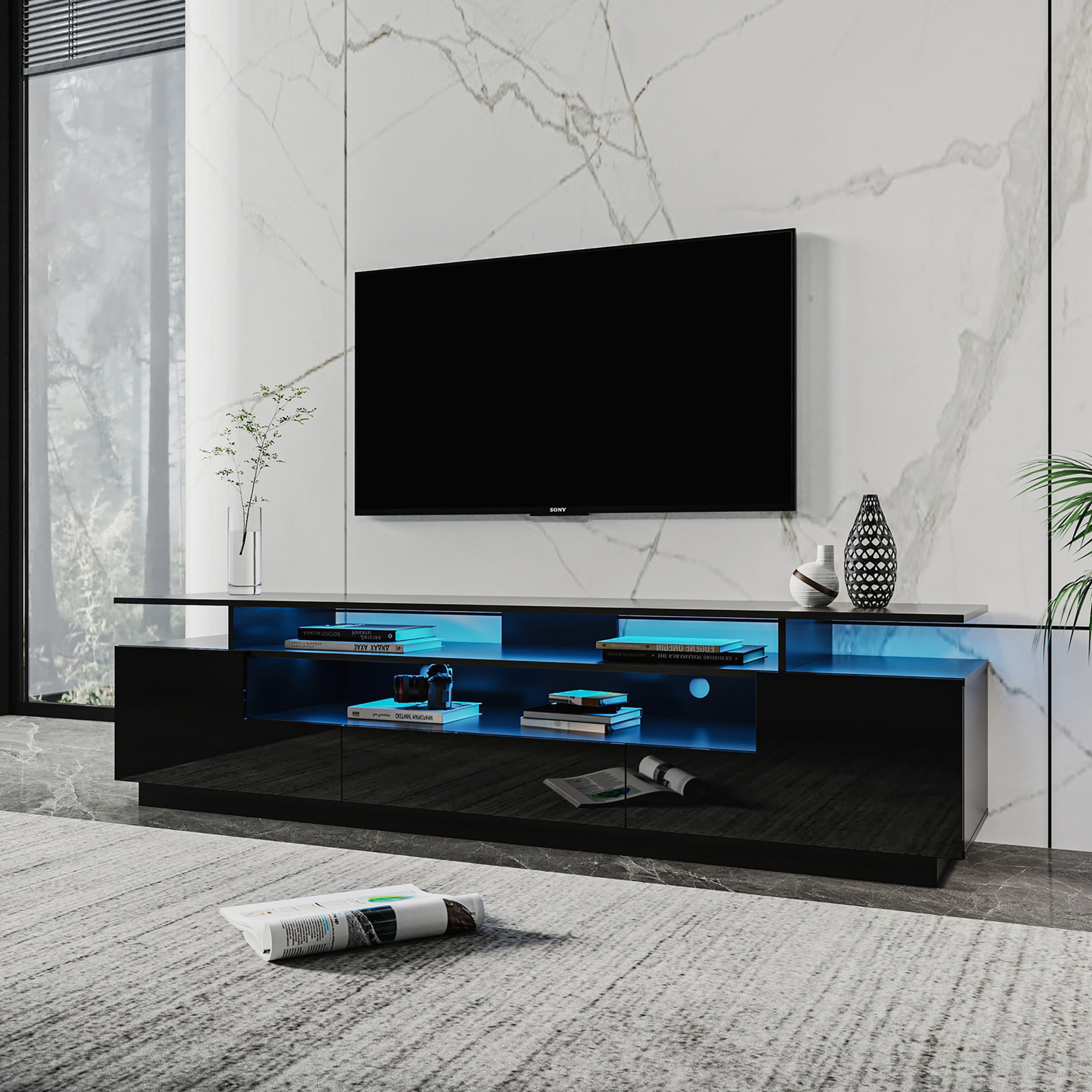 Ivy Bronx Thissell TV Stand for TVs, media console, entertainment ...