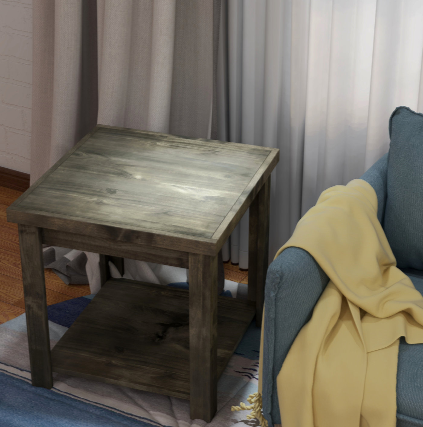 WANDINGT Home Joshua Creek 24 Inch Side Table, No Assembly Required ...
