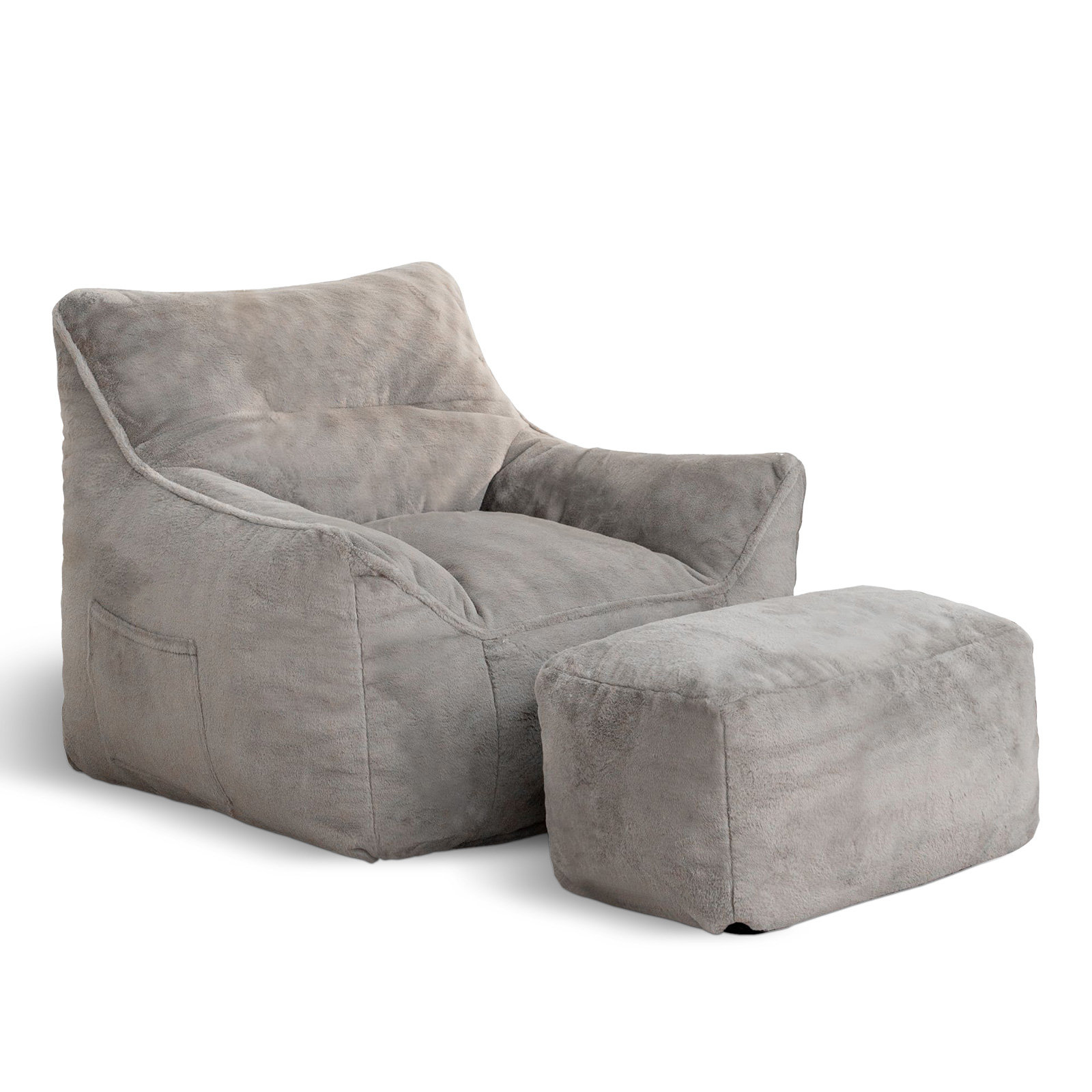 LivEditor Large Bean Bag Chairs, Soft Tufted Foam Bean Bag Chair With ...