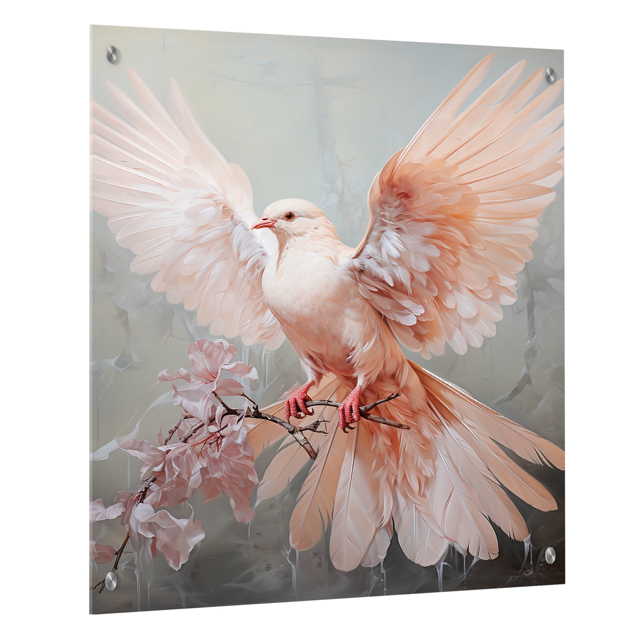Winston Porter Pink Dove Winged Messenger - Dove Acrylic Wall Art ...
