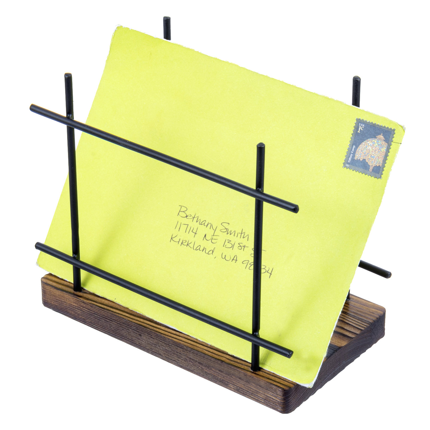 17 Stories Industrial Matte Black Metal Mail Holder | Wayfair