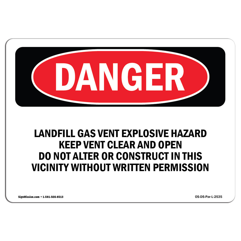 SignMission Landfill Gas Vent Explosive Hazard Sign | Wayfair