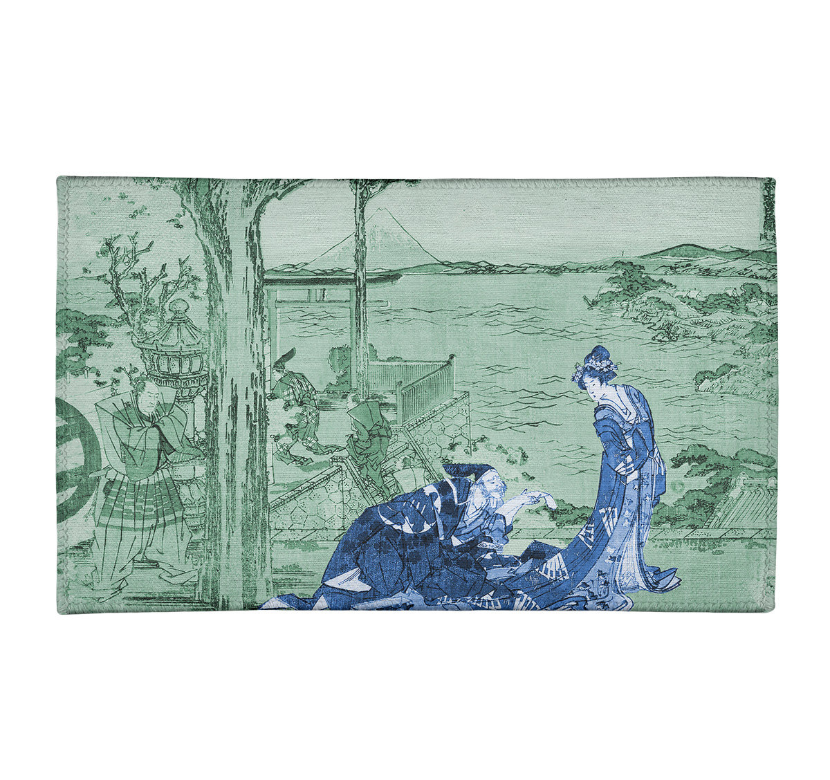 East Urban Home Japanese Courtesan Chenille Green Area Rug - Wayfair Canada