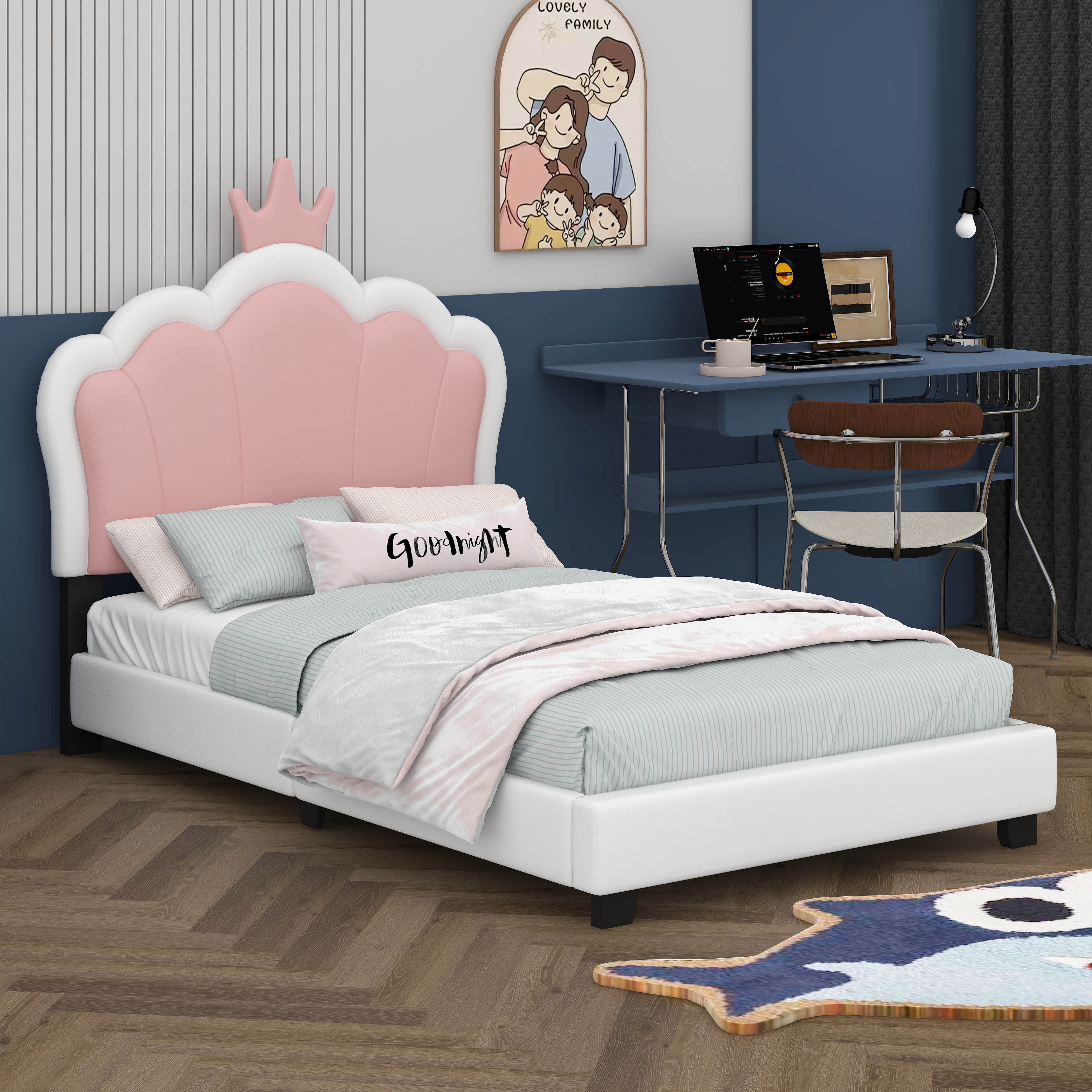 Gemma Violet Princess Bed Frame With Crown Shaped Headboard ...