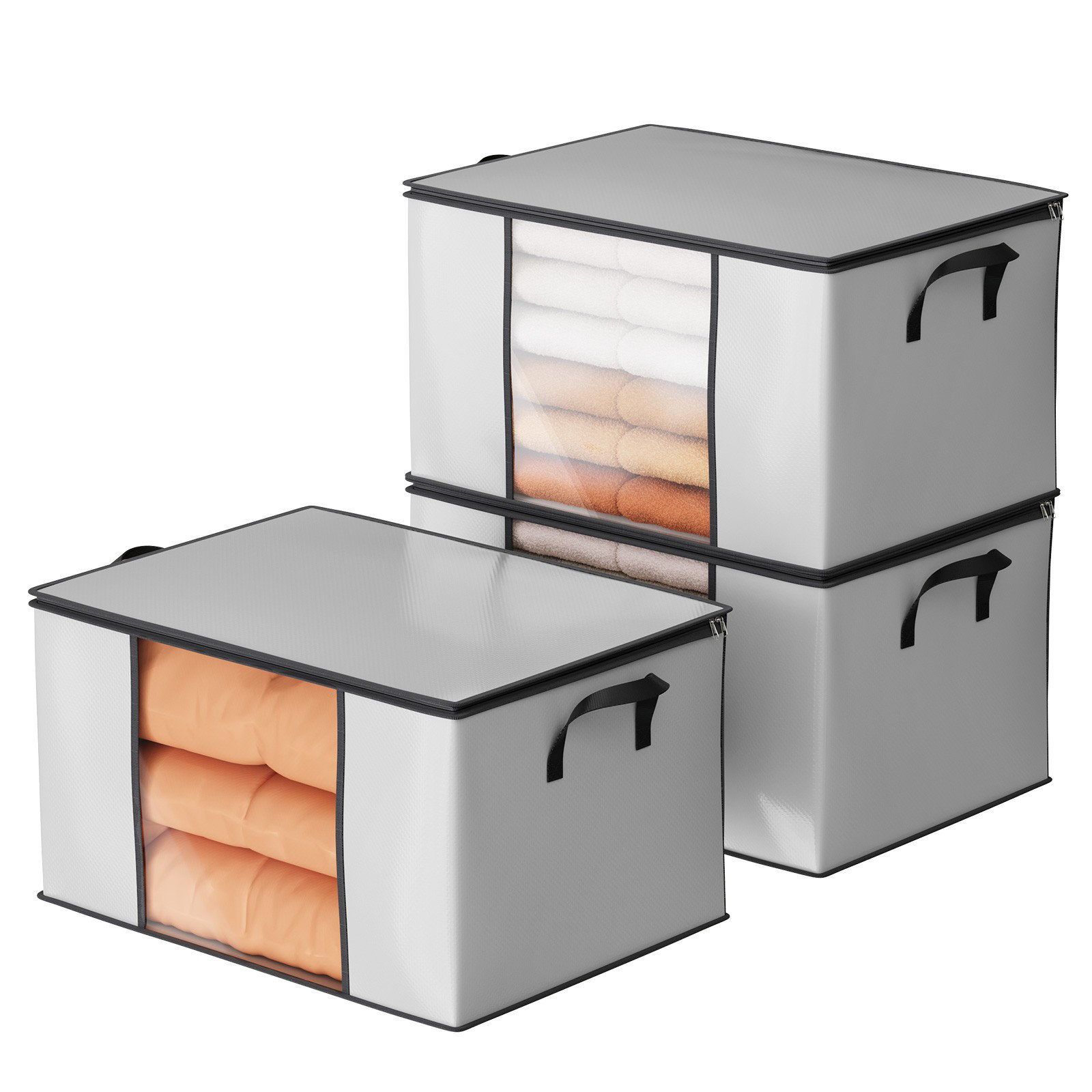 17 Stories 90L Clothes Taevian Large Storage Box W/Lid Packing Box ...