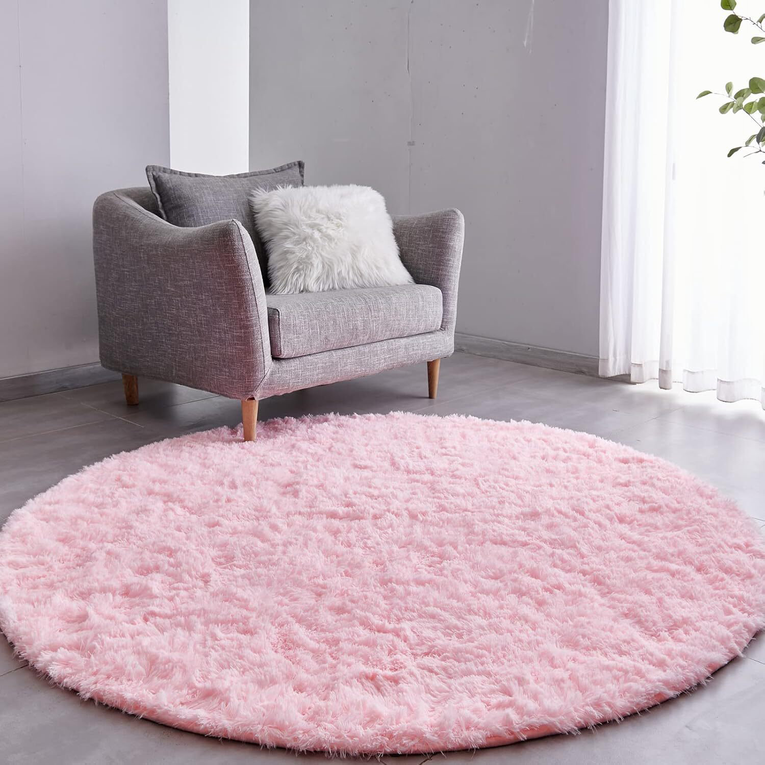 Mercer41 Pink Round Rug | Wayfair