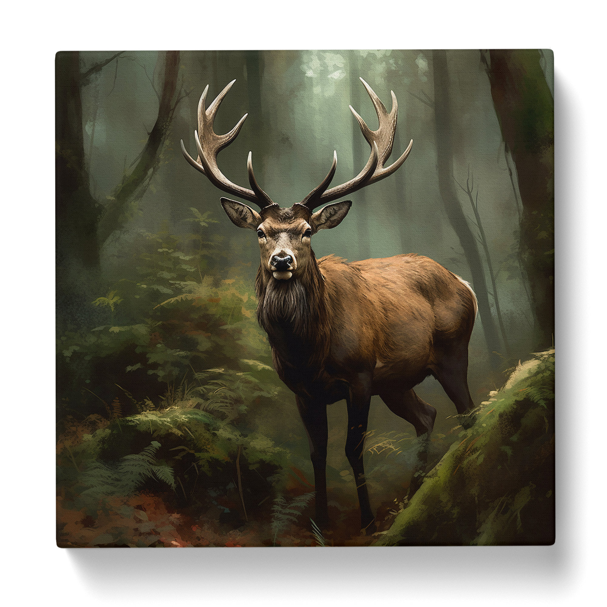 Alpen Home Stag In A Forest Realism No.1 - No Frame Art Prints ...