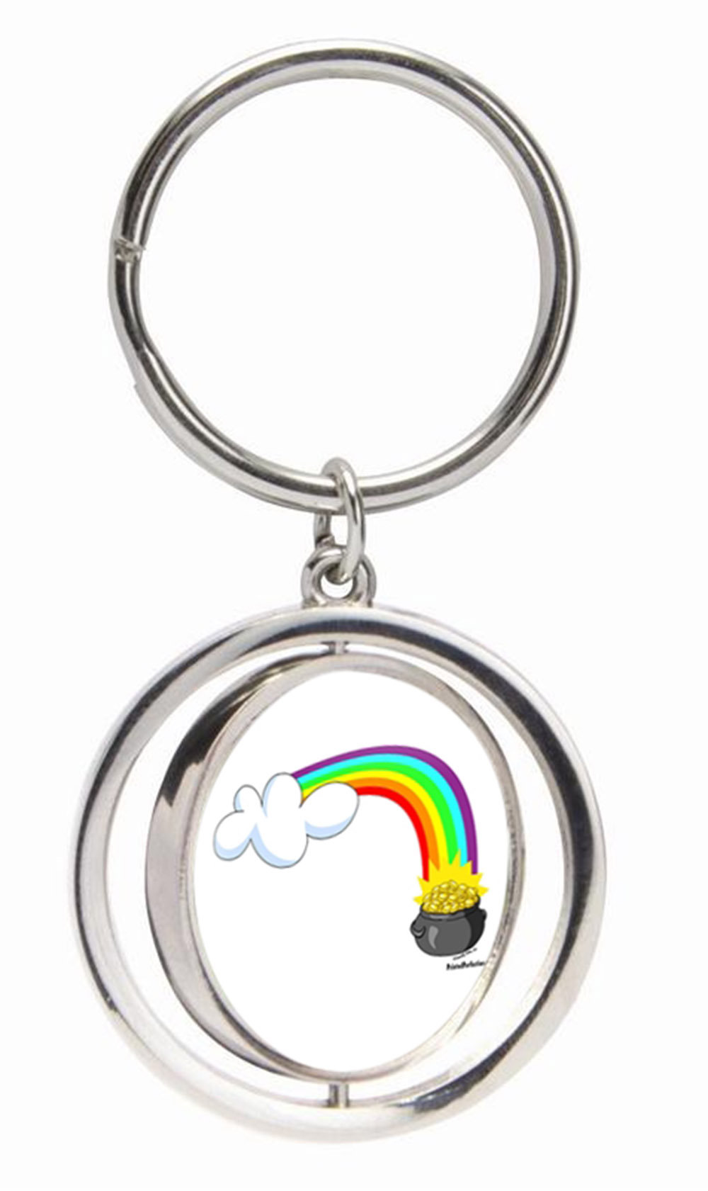 Printed Perfection Personalized Rainbow Small Spinning Key Chain | Wayfair