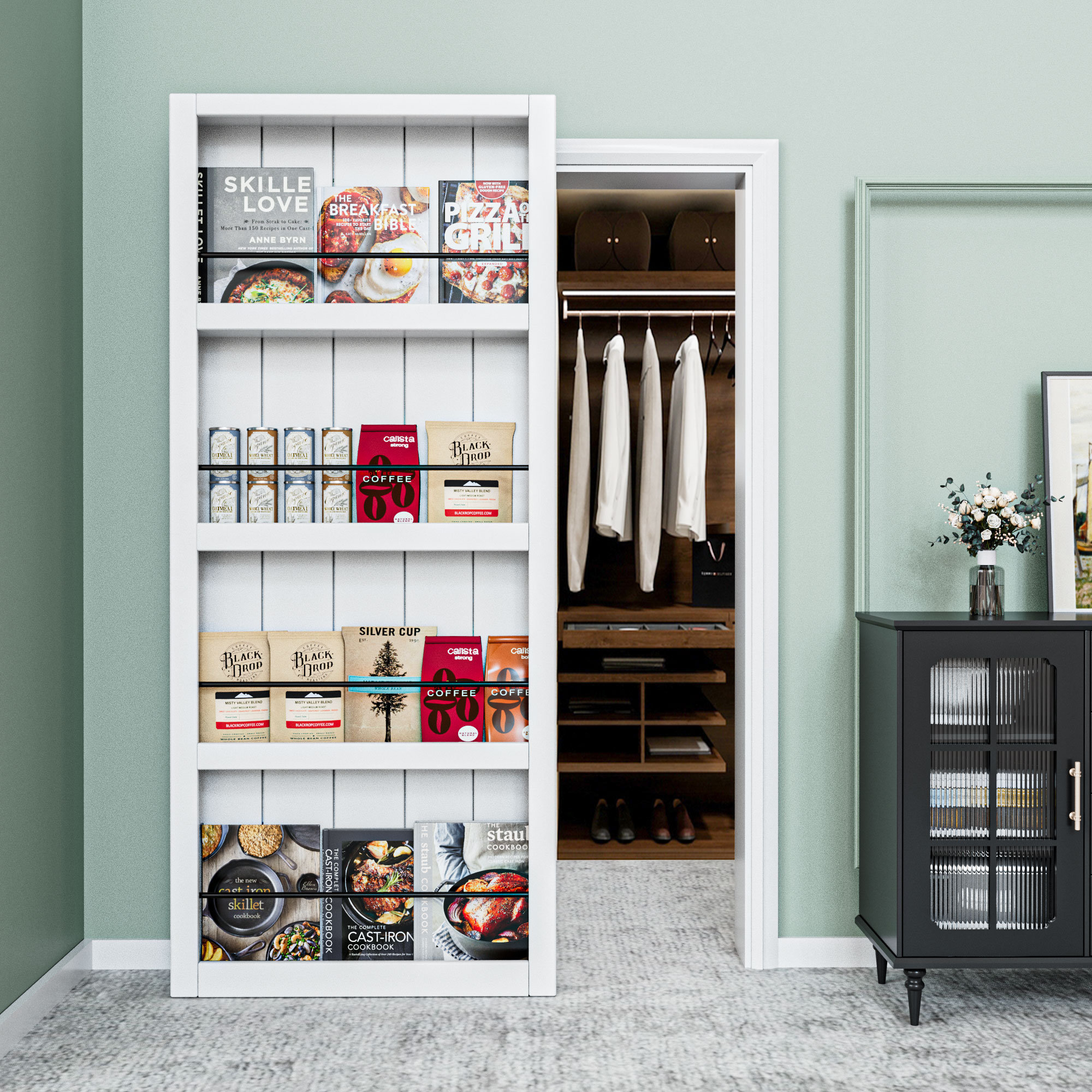 HOZONE Ghost Door Secret Hidden Door Bookshelf Style With Hidden Magic ...