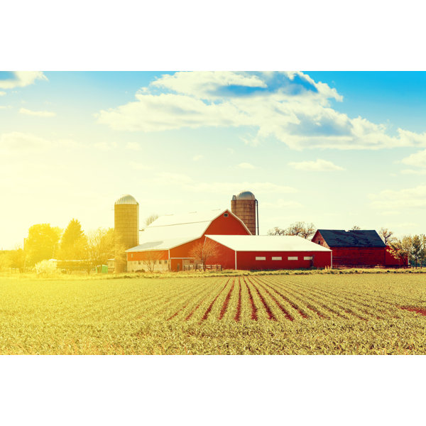 Brambly Cottage Traditional American Farm - Wrapped Canvas Photograph ...