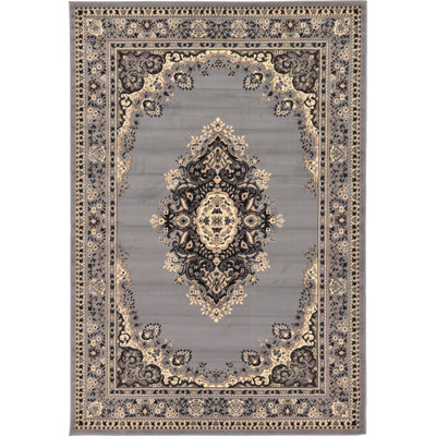 World Menagerie Balthrop Power Loom Gray/Beige/Black Rug & Reviews ...