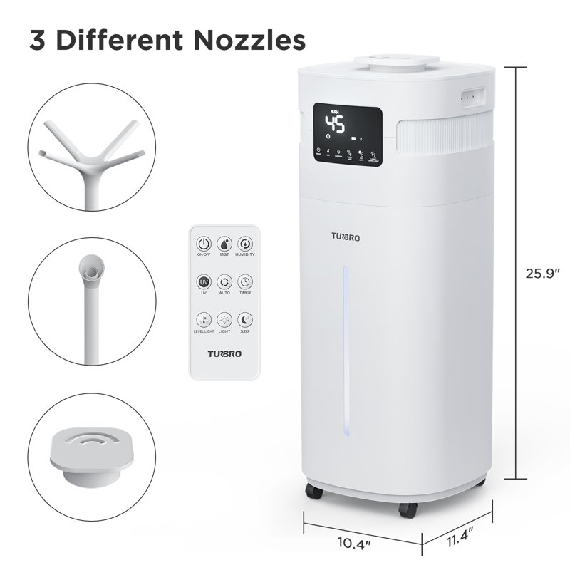 TURBRO Commercial Humidifier, 5.3Gal/20L Ultrasonic Air Vaporizer for ...