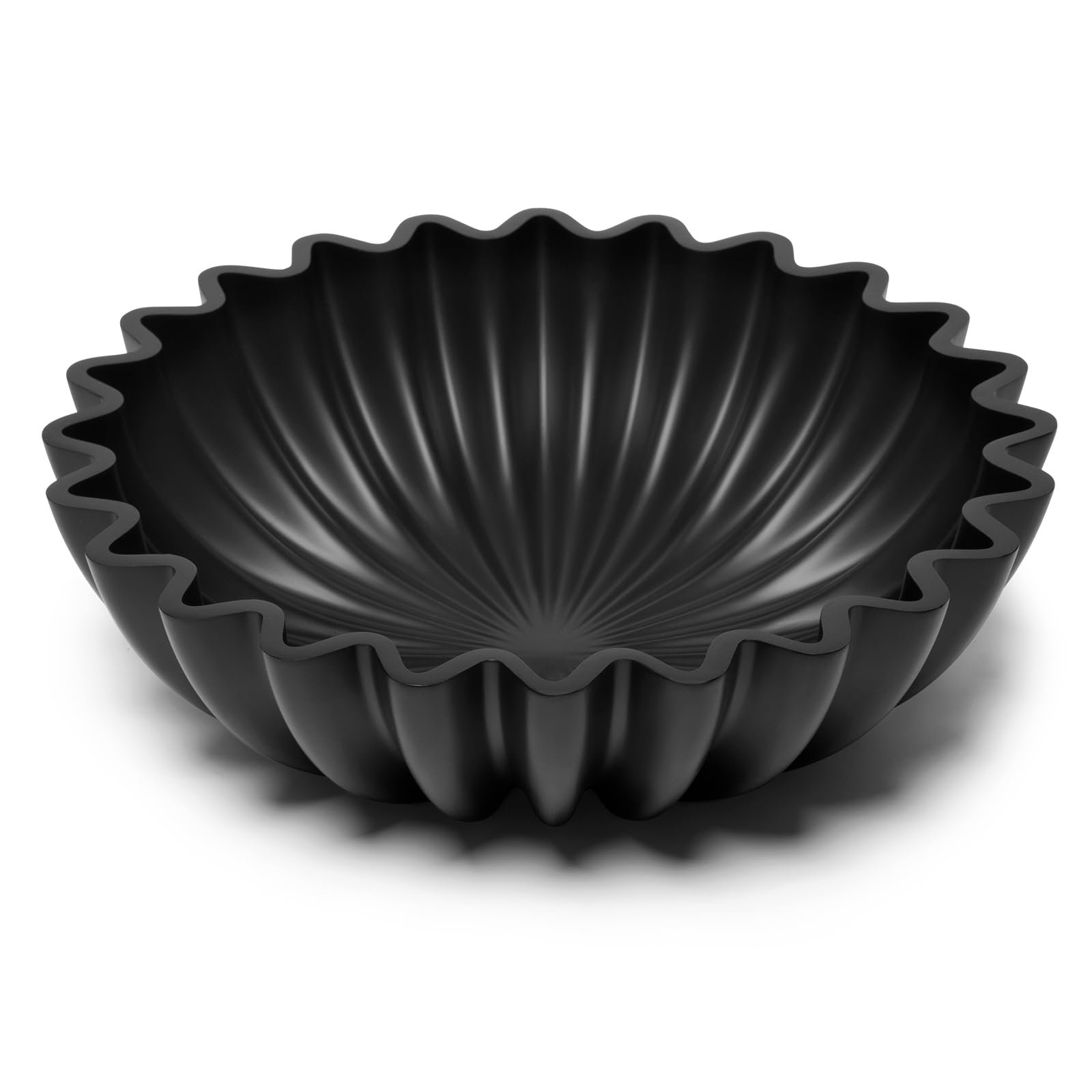 Latitude Run® Beige Stone Fruit Bowl – Ruffle Centerpiece & Key Tray ...