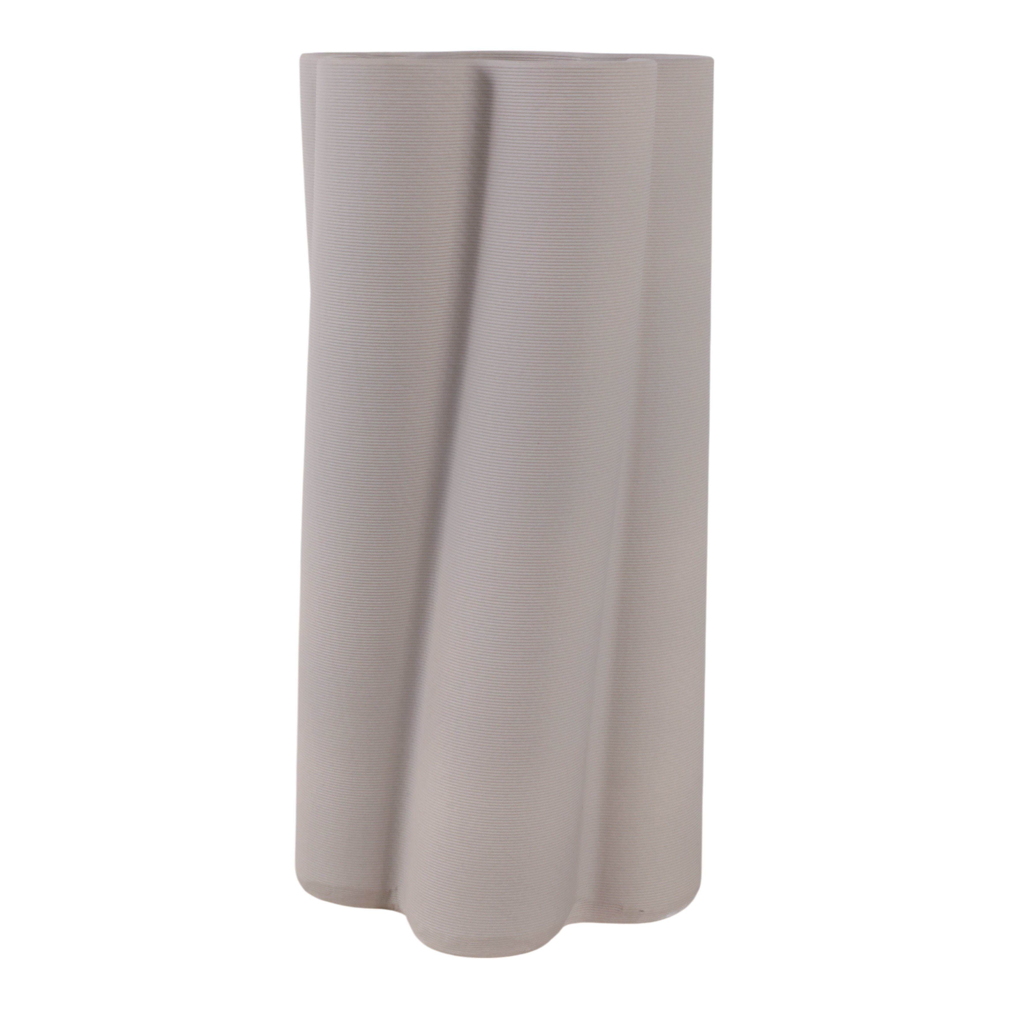 Latitude Run® Porcelain Sculptural Vase With Textured Vertical Wave ...