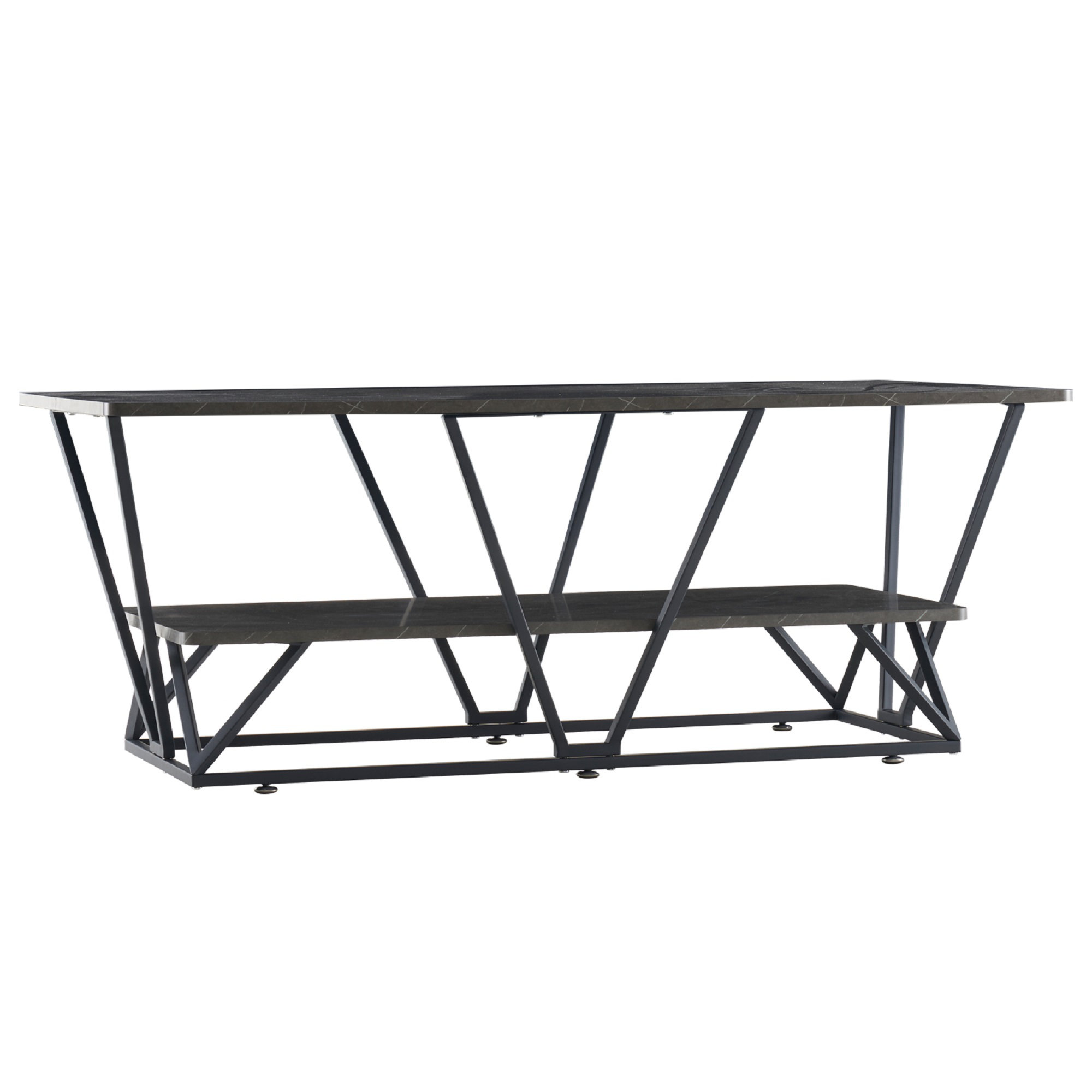 17 Stories 2-Tiers Rectangular Coffee Table, Gray | Wayfair