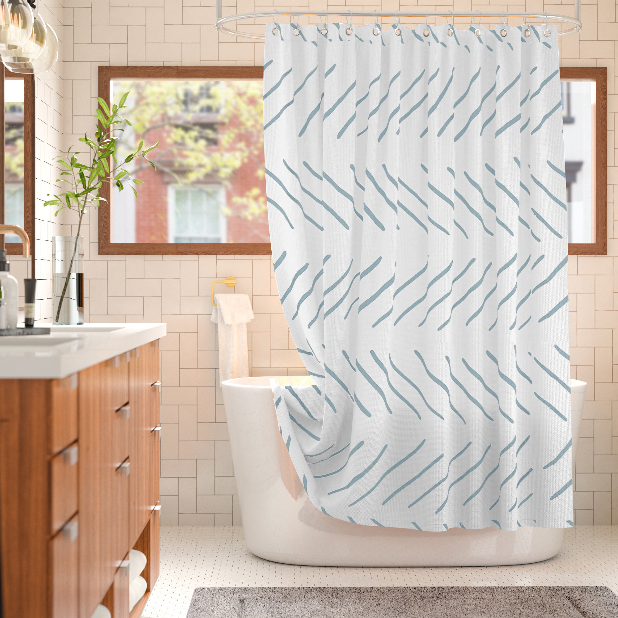 Wade Logan® Aleysia Chevron Single Shower Curtain And Reviews Wayfair