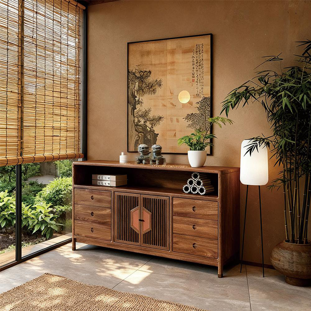 Hokku Designs New Chinese Style Solid Wood Entryway Cabinet | Wayfair