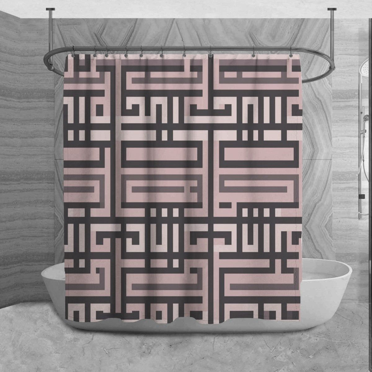 East Urban Home Neta Geometric Shower Curtain | Wayfair