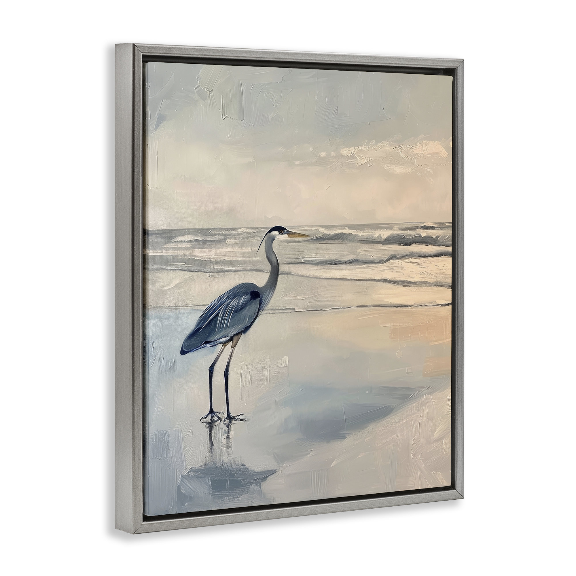Dovecove Heron on Classic Coast Floater Canvas Wall Art by Petal Prints ...