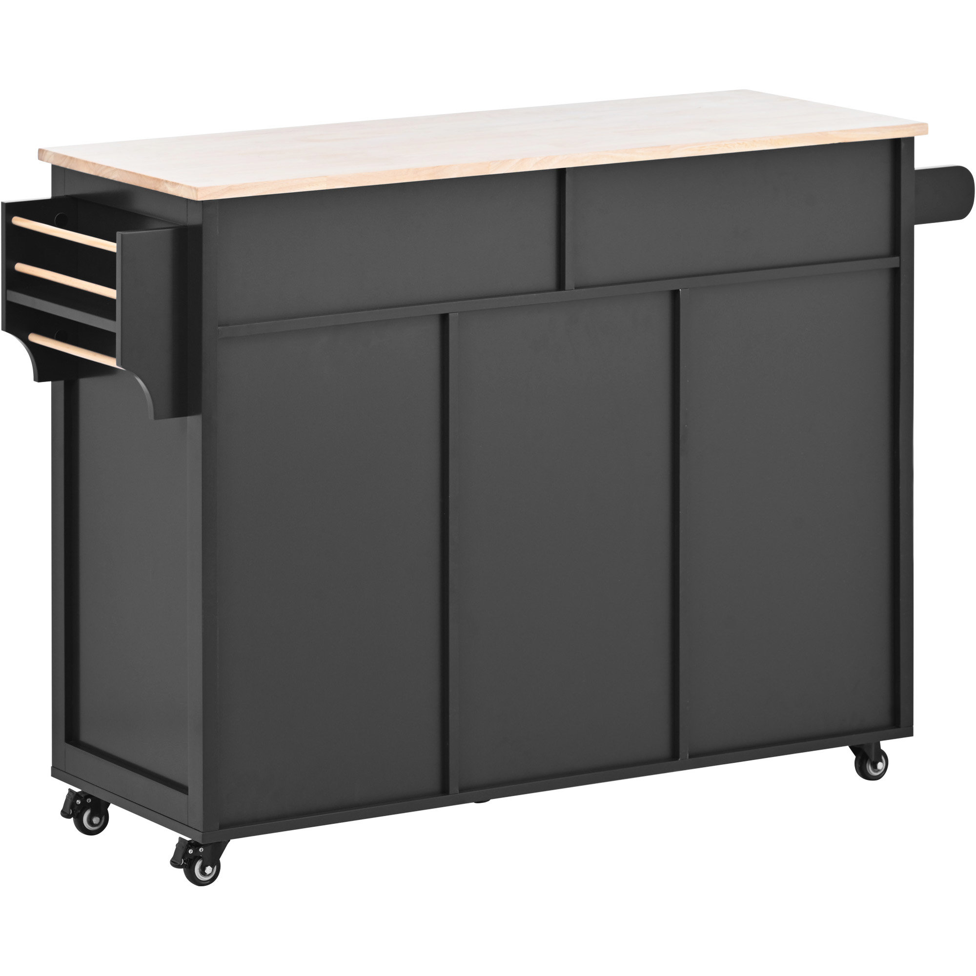 Ophelia & Co. Store Kitchen Cart With Rubber Wood Countertop | Wayfair