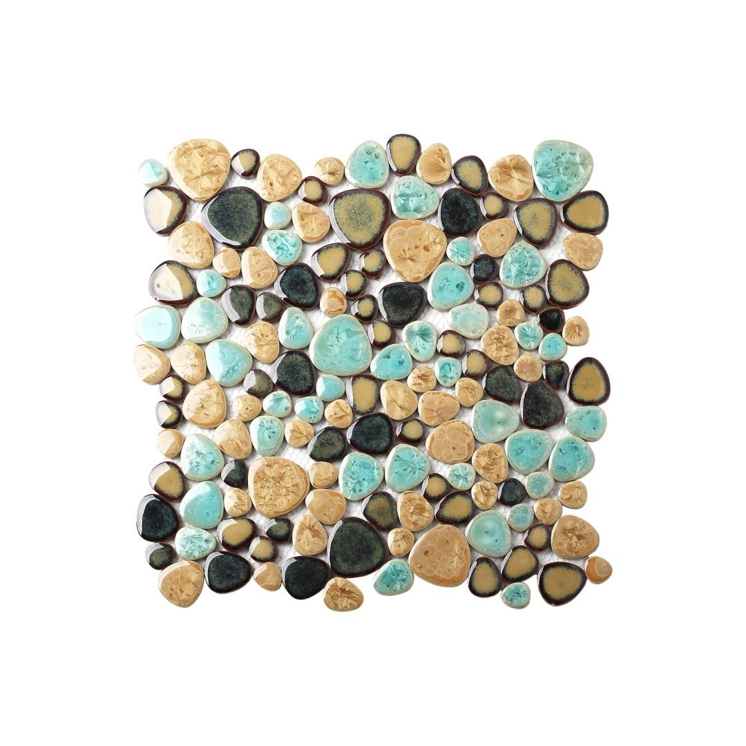 Dakota Fields Shower Floor Pool Alley Tiles Mosaic 5 Square Feet, Green ...