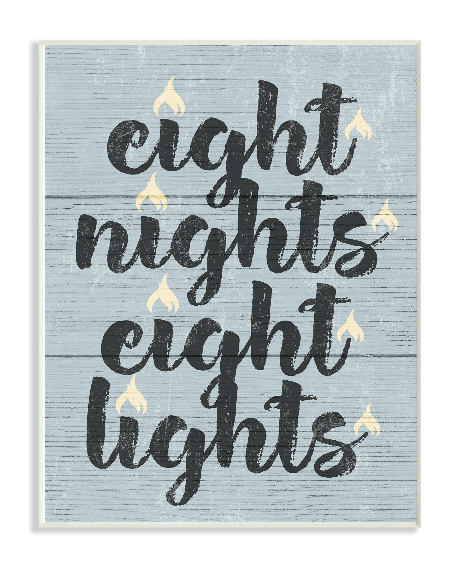 The Holiday Aisle® 'Hanukkah Eight Nights Eight Lights Typography ...