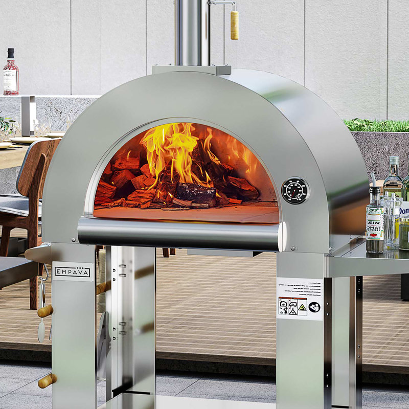 Empava Stainless Steel Free Standing Wood Burning Pizza Oven & Reviews ...
