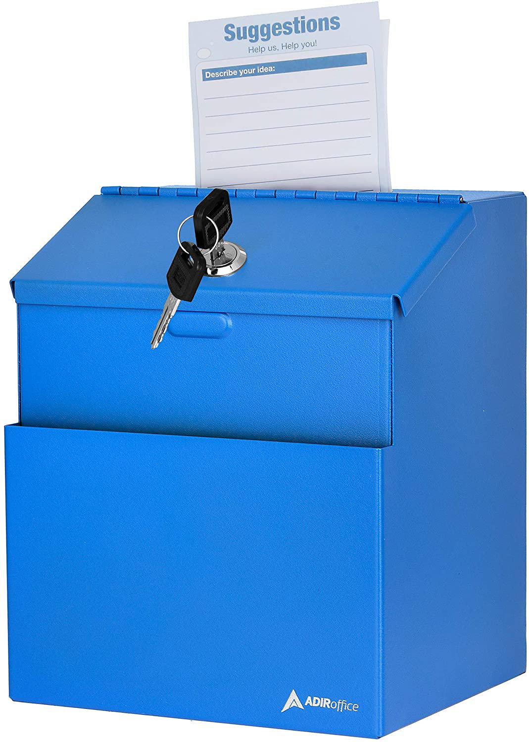 AdirOffice Wall Mountable Steel Locking Suggestion Box, with Suggestion ...