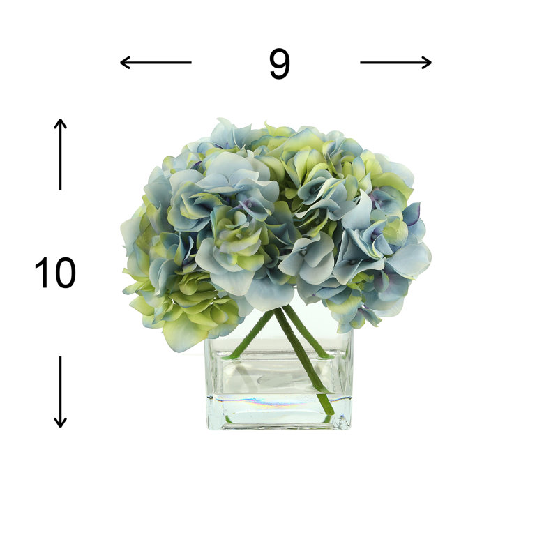 Creative Displays, Inc. Hydrangea Floral Arrangements in Square Glass ...