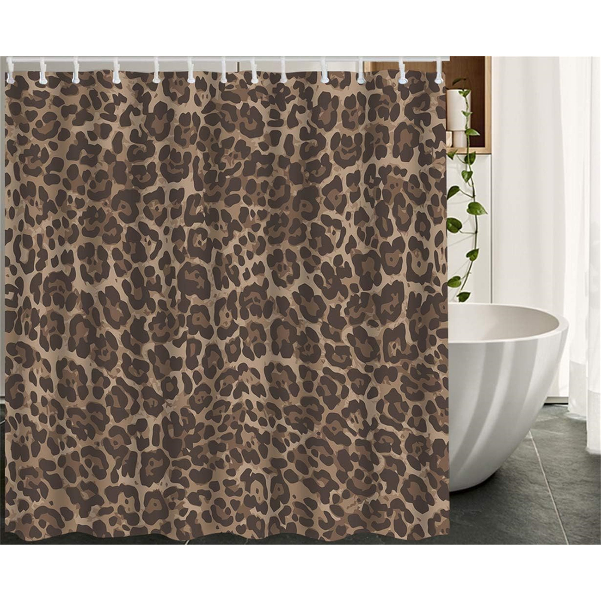 Red Barrel Studio Vintage Leopard Shower and Bath Curtain with Animal ...