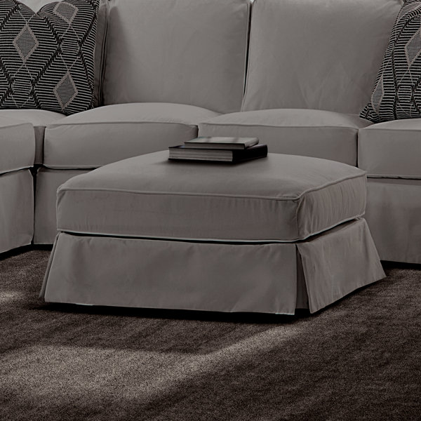 FDW Rhooms Slipcover Ottoman In Peyton Slate | Wayfair