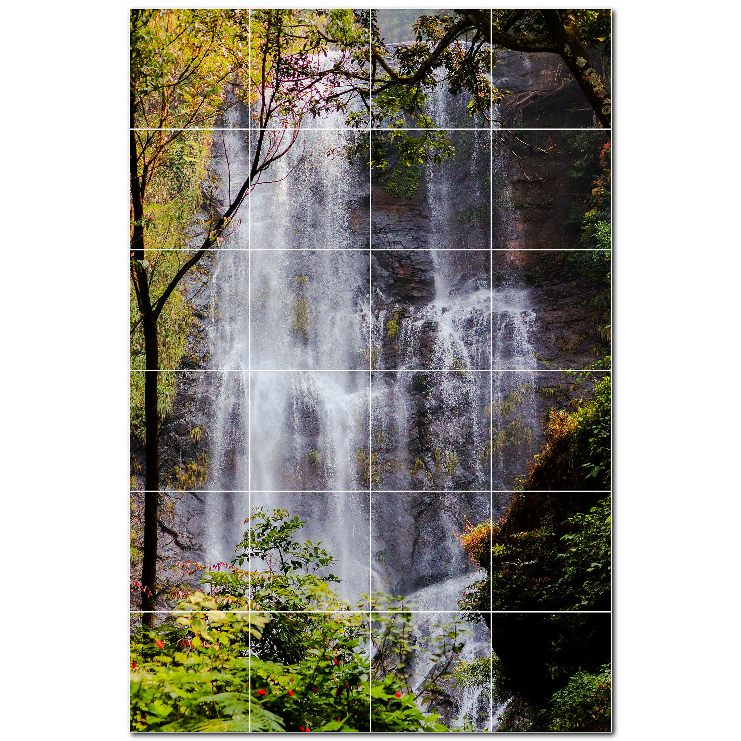 Picture-Tiles.com 32" x 48" Ceramic Waterfalls Photo Decorative Mural ...