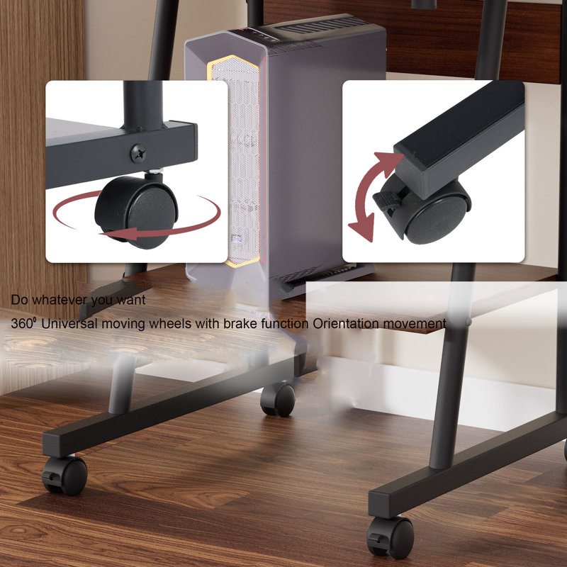 17 Stories Multiple Layer Rolling Computer Desk | Wayfair