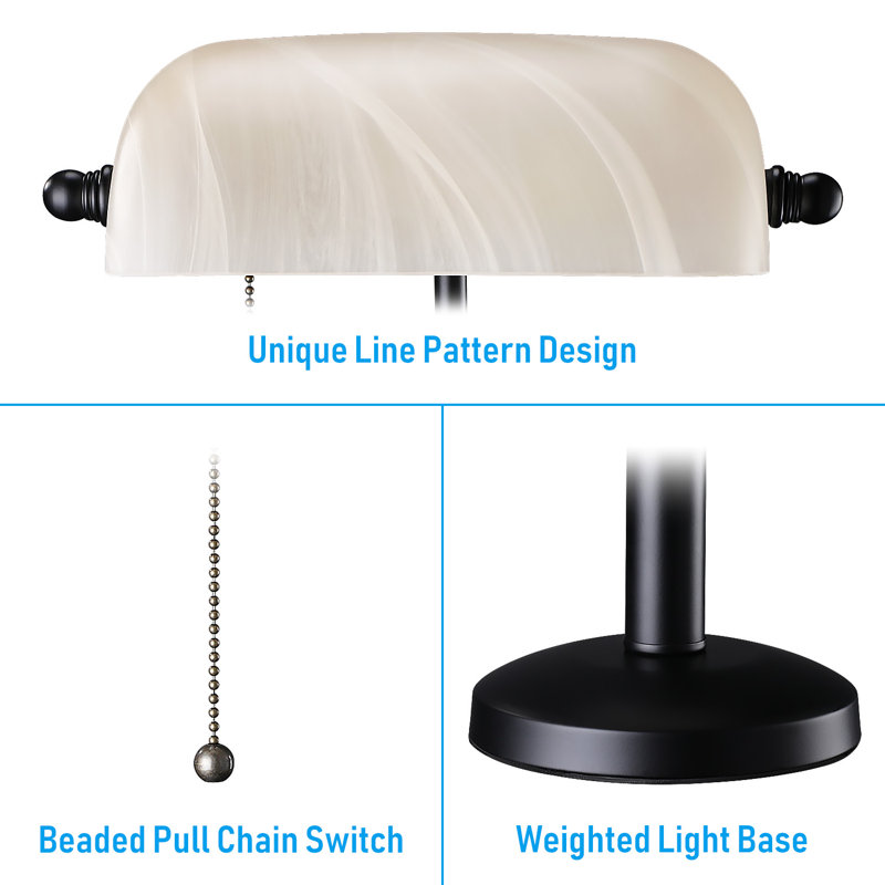 Canora Grey Fallon Vintage Bankers Lamp with Pull Chain Switch ...