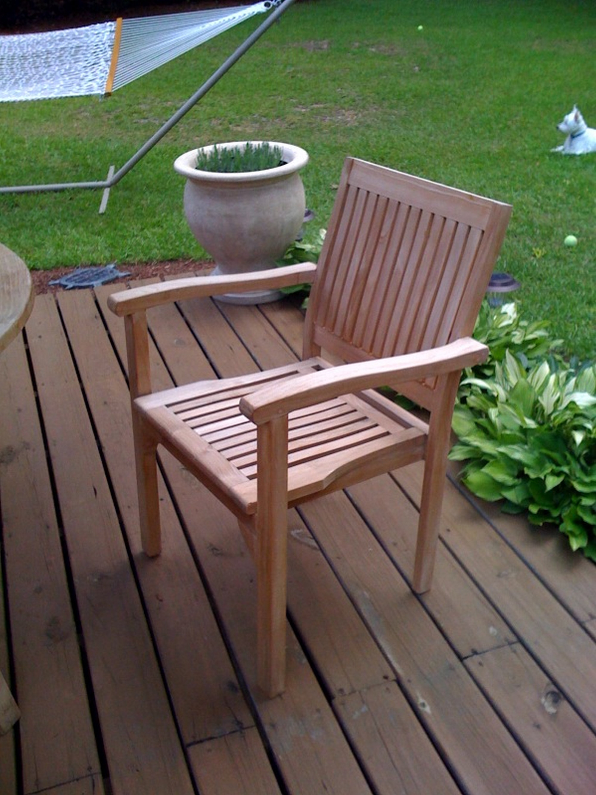 Teak Smith Chaise de patio empilable en teck Leveb - Wayfair Canada