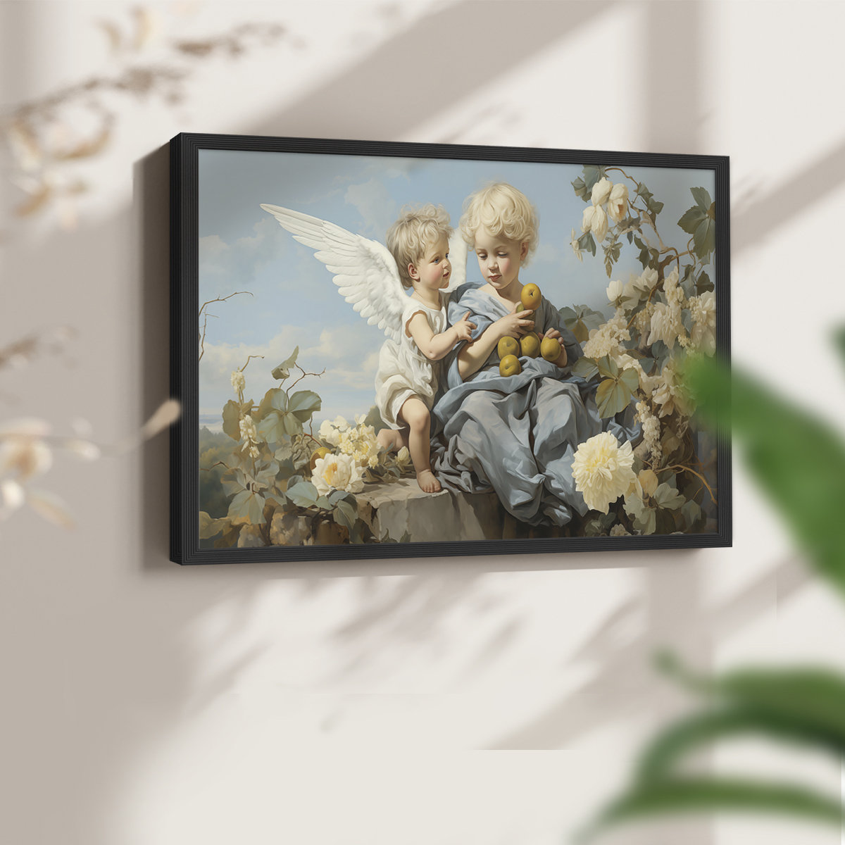 Fleur De Lis Living Angels From Above-VI -Framed Print - Restickable ...