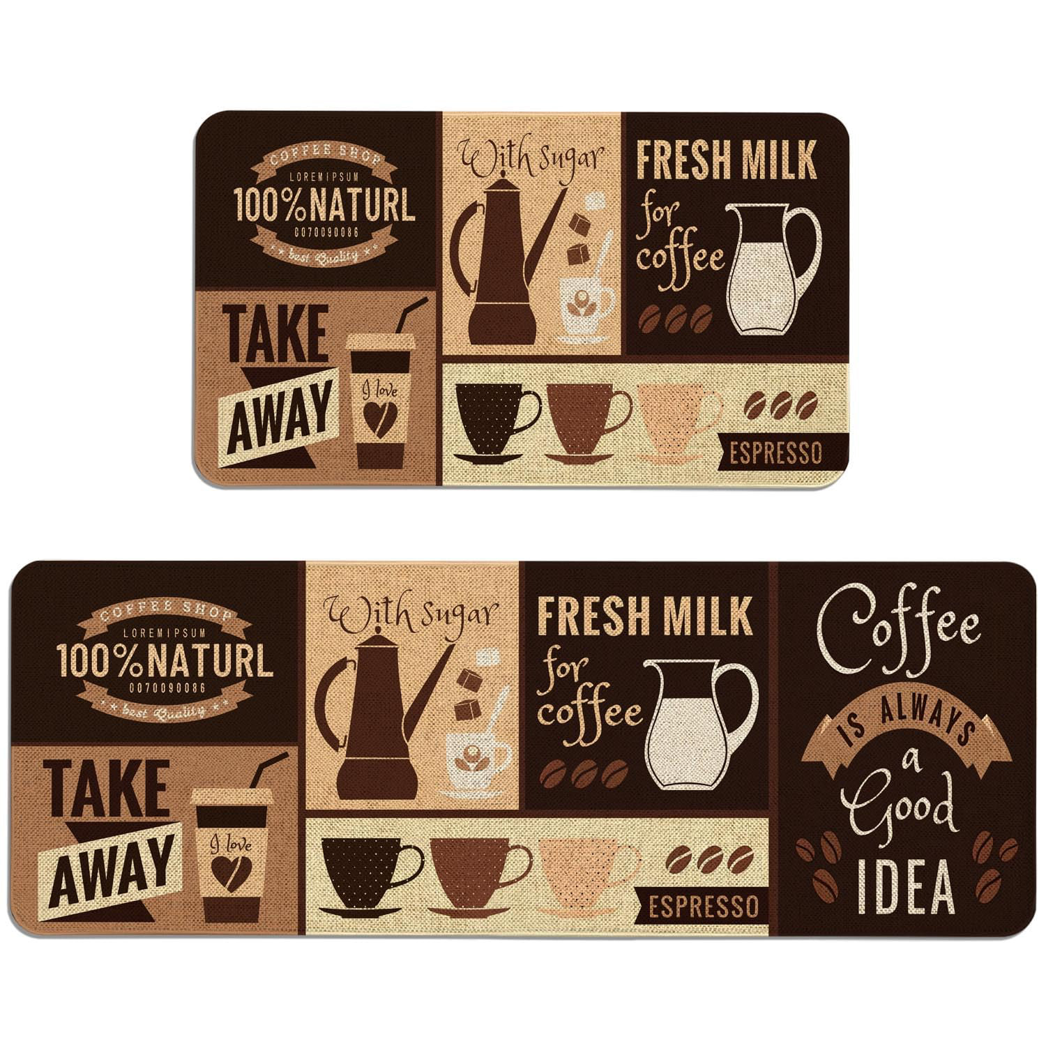 Gracie Oaks Farmhouse Decorative Kitchen Rug Sets 2 Piece | Wayfair