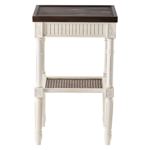 One Allium Way® Psomas Rustic Farmhouse Square End Table, Distressed ...