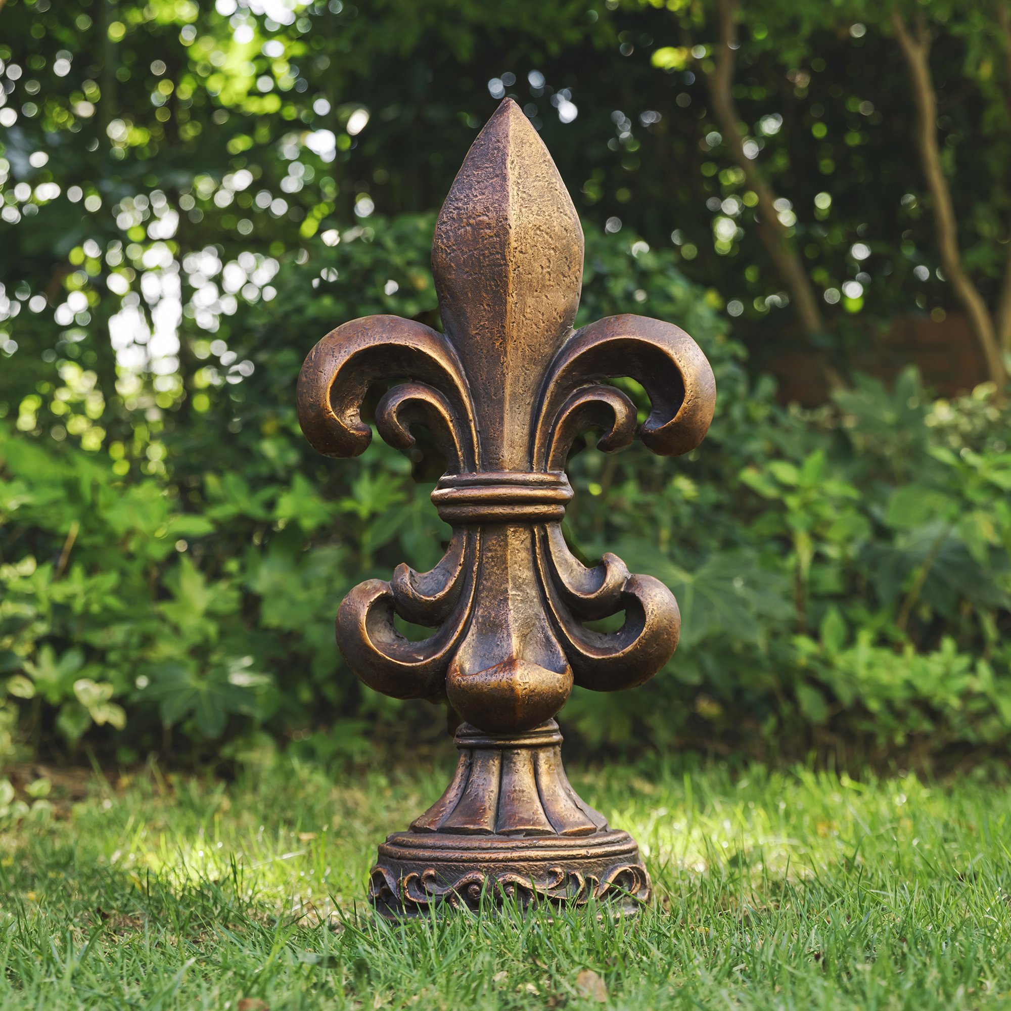 Ophelia & Co. MGO Standing Fleur De Lis Garden Statue & Reviews ...
