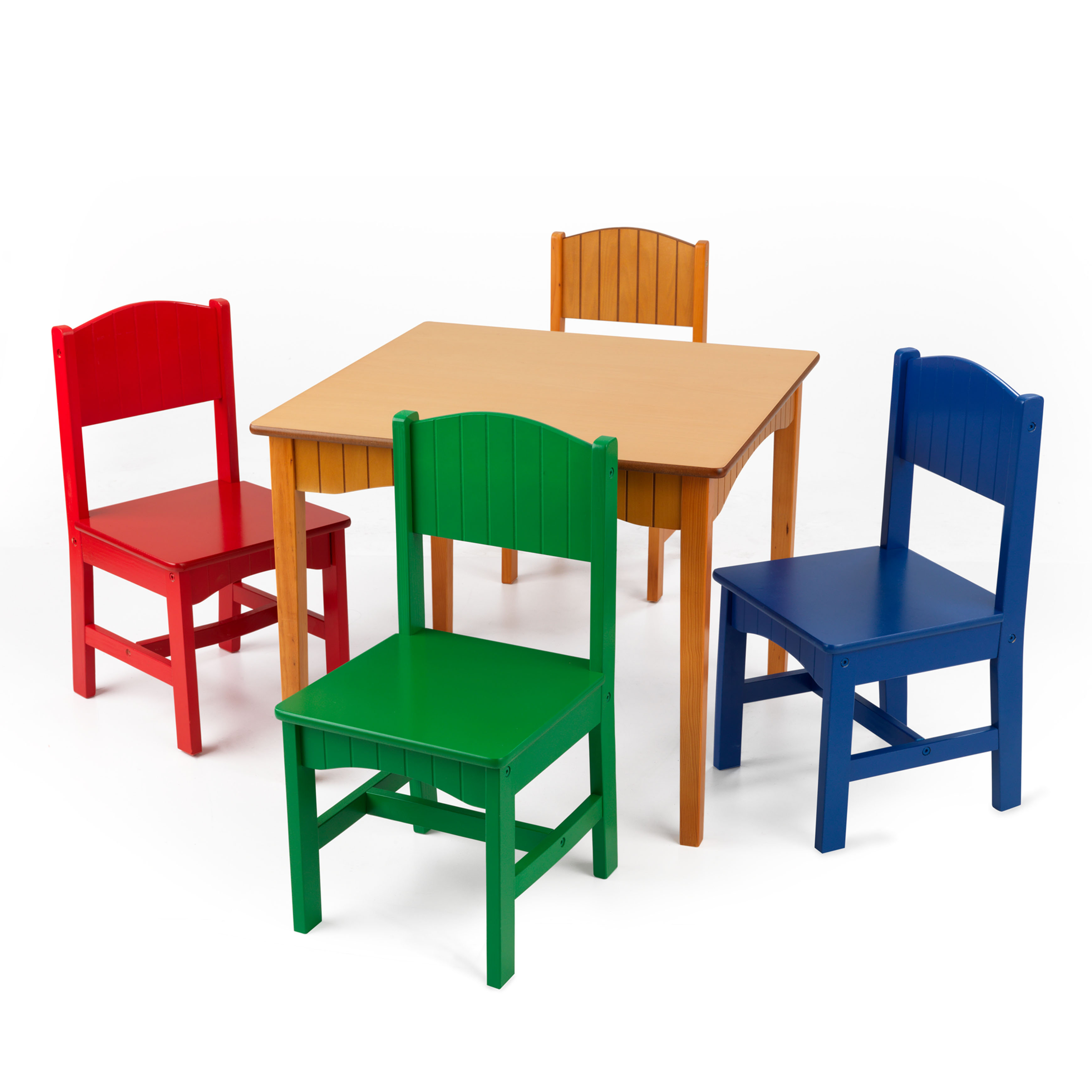 KidKraft Nantucket Children's Wooden Table & 4 Chair Set, Pastel Colors ...