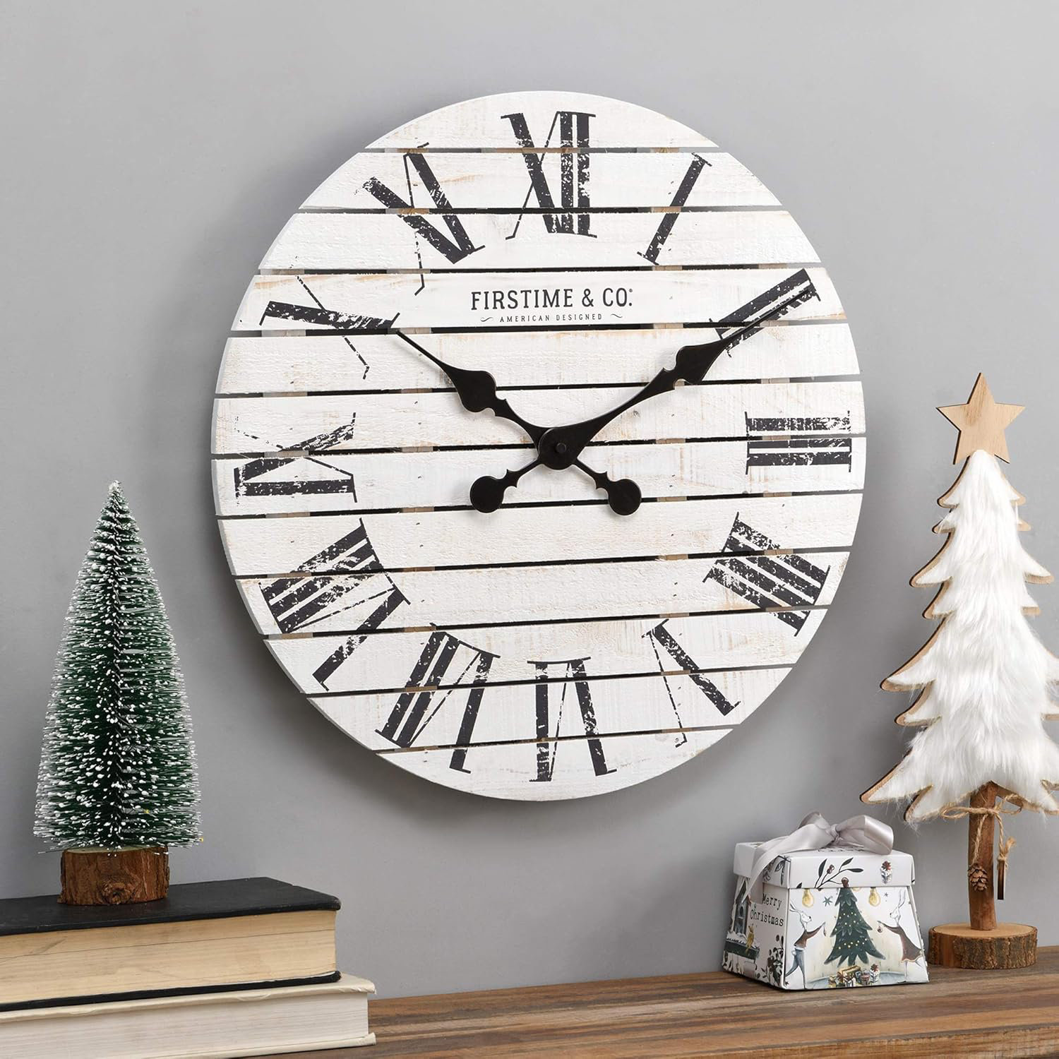 One Allium Way® Farmhouse Shiplap Wall Clock | Wayfair