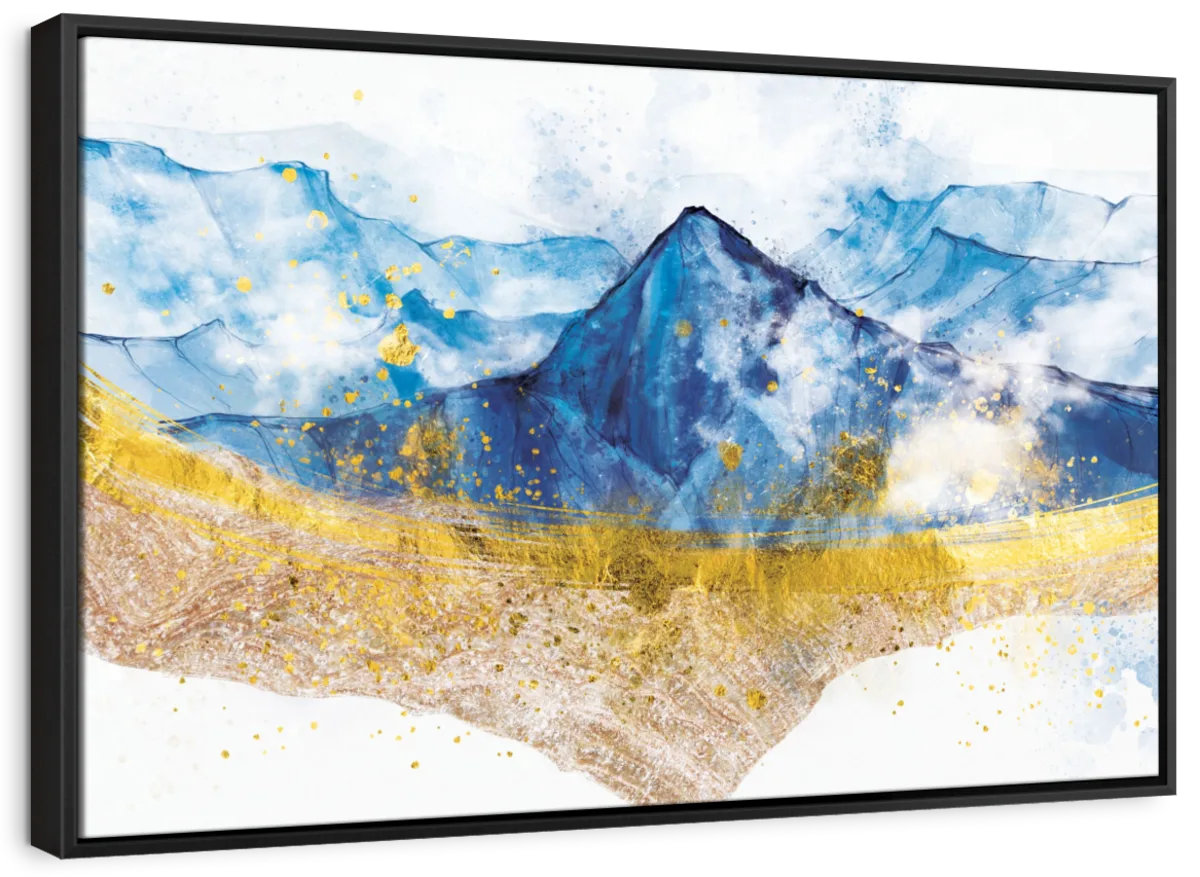 Wrought Studio™ Abstract " Golden Abstract Mountain Canvas Print ...