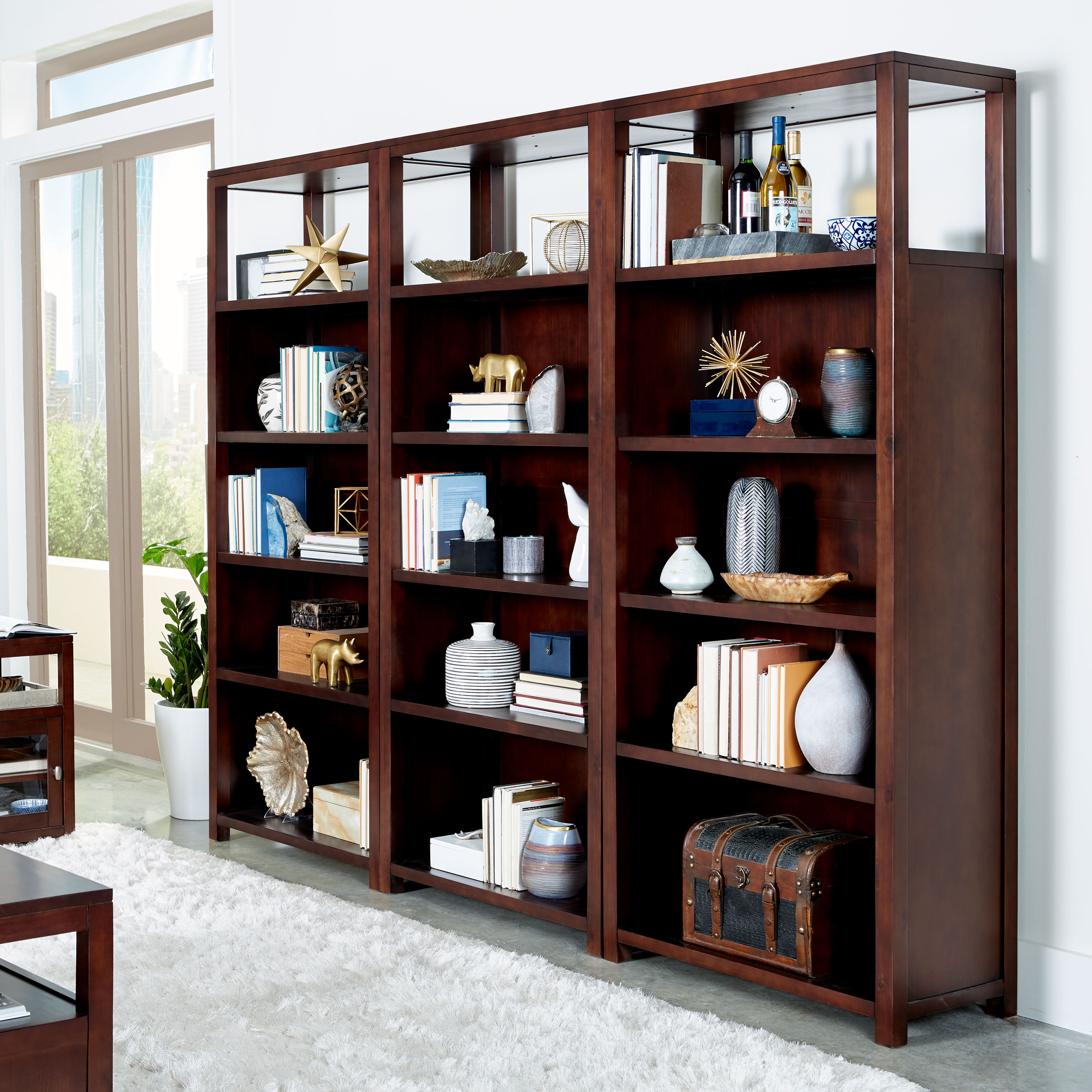 Red Barrel Studio® Pacifica 76'' H x 32.9'' W Solid Wood Standard Bookcase | Wayfair