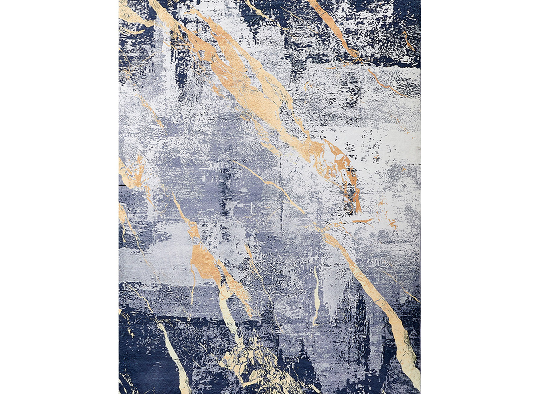 Mercer41 3' X 5' Blue Abstract Shag Printed Washable Non Skid Area Rug ...