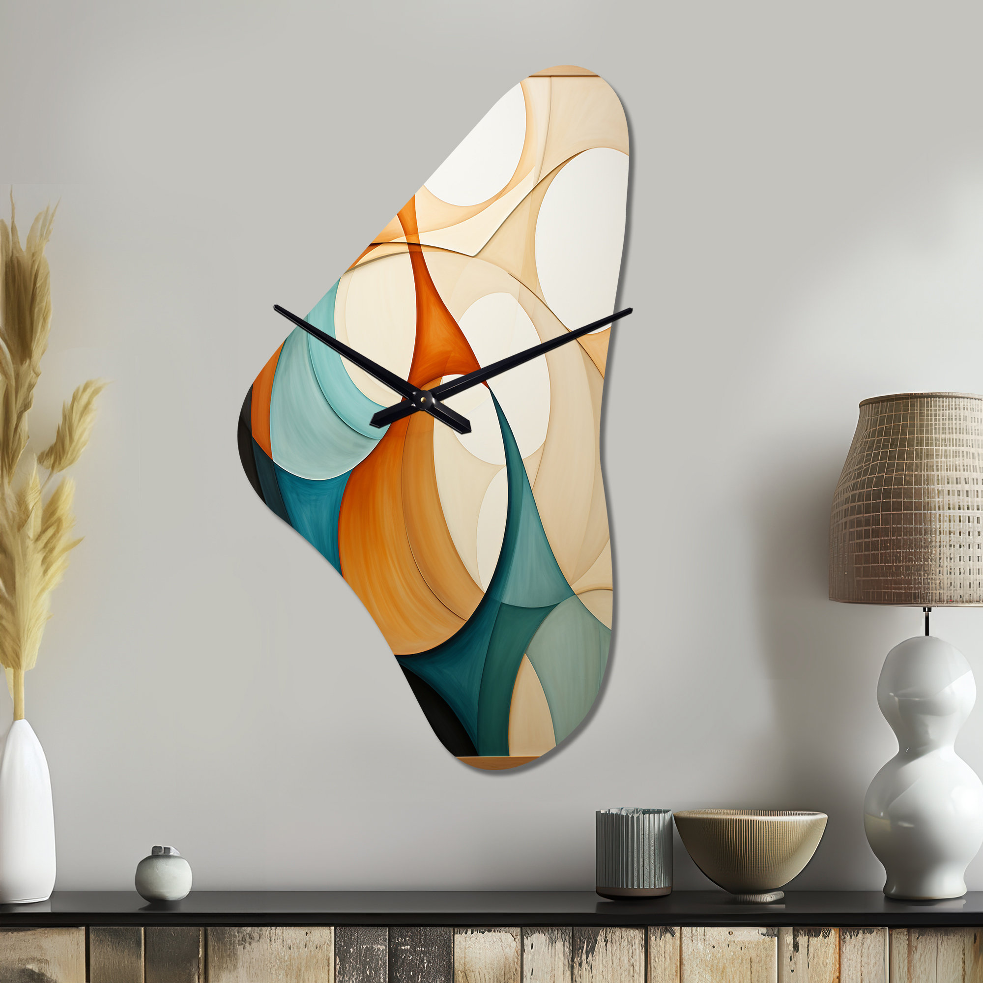 Design Art Orange Mid Century Organic Harmony I - Midcentury Modern ...